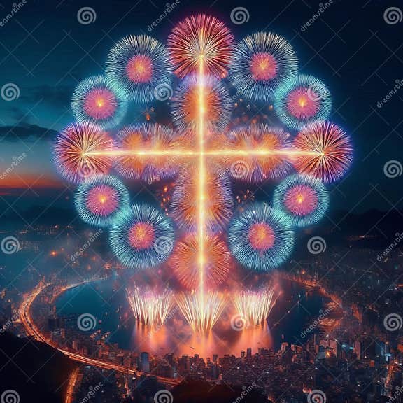 131 20. Crossette Shells_ Large, Spherical Fireworks that Explo Stock ...