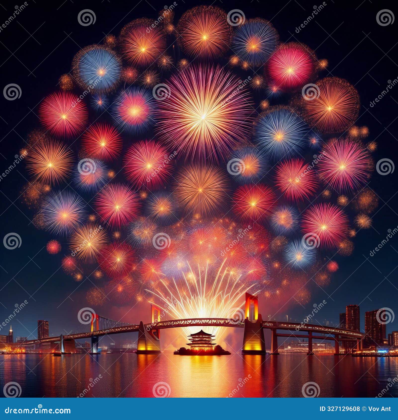 Crossette Shells Large, Spherical Fireworks that Explo Stock Photo ...