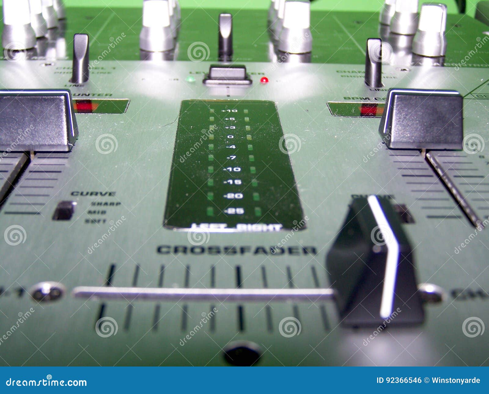 Crossfader Closeup stock photo. Image of grey, music - 92366546