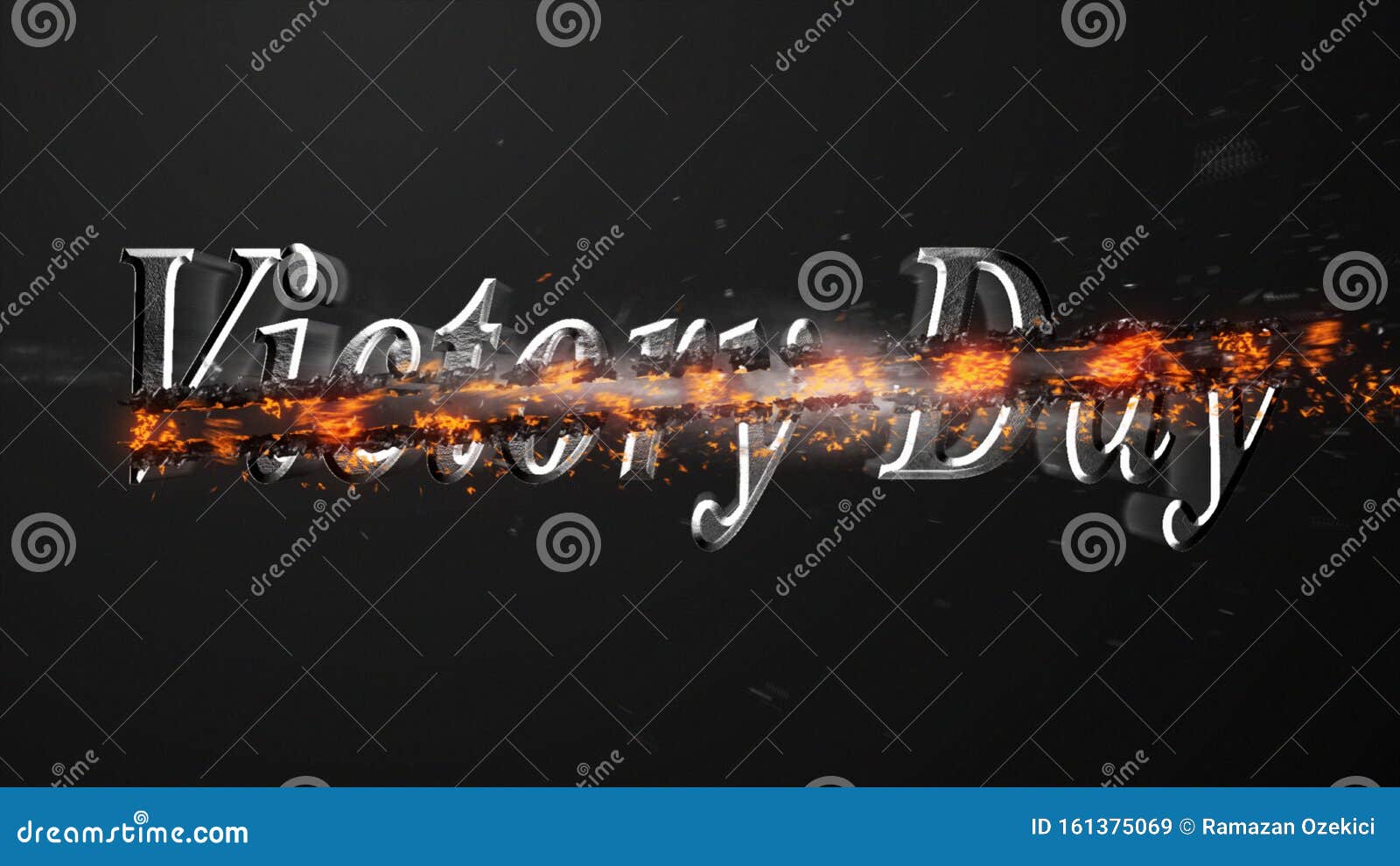 Crossfire Effects Victory Day on Dark Backgorund, 3D Render Stock ...