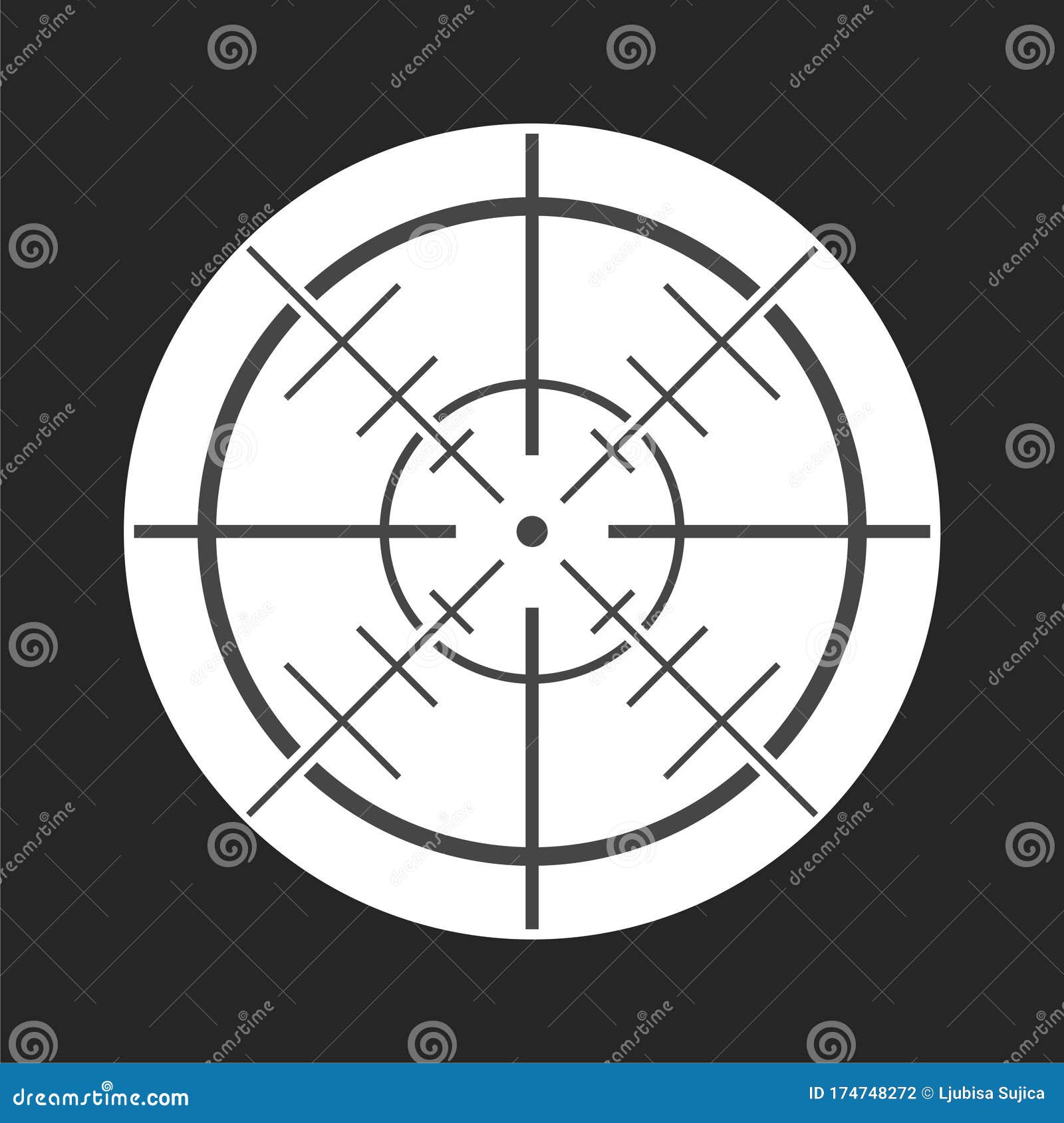 Crosshair icon stock vector. Illustration of good, surface - 174748272