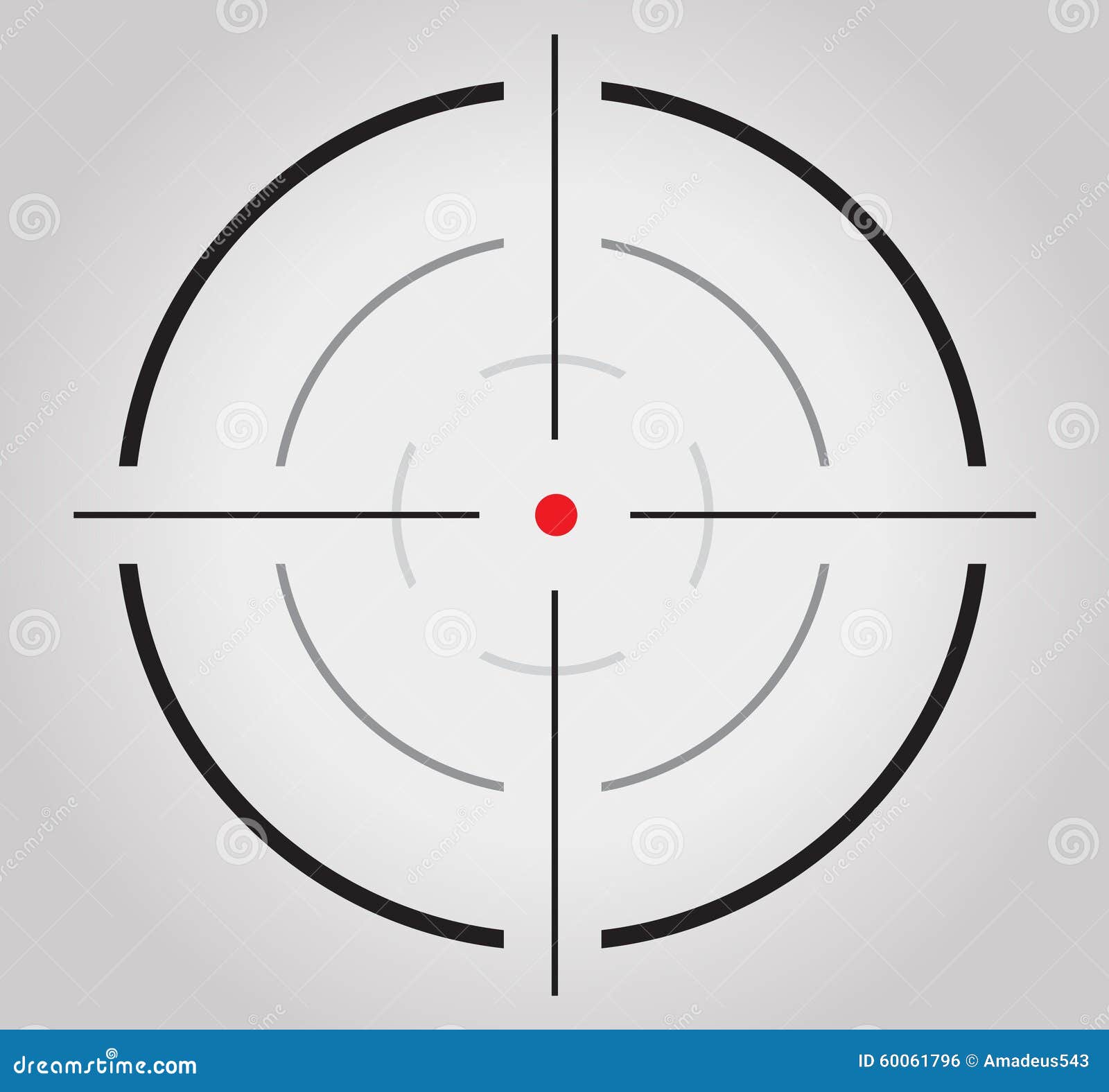 Crosshair Reticle Icon, Outline Style Cartoon Vector | CartoonDealer ...