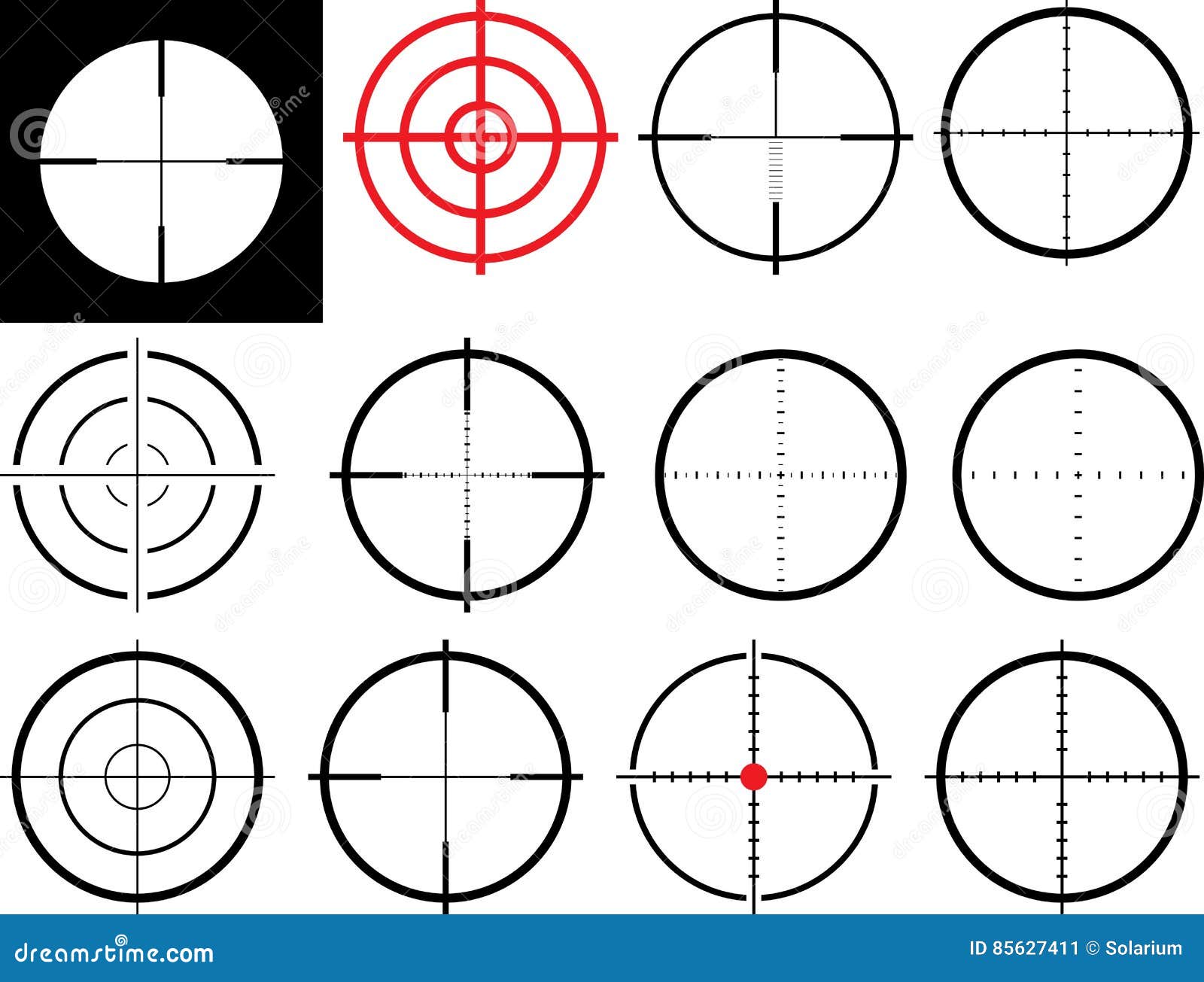 Crosshair stock vector. Illustration of concept, crosshairs - 85627411