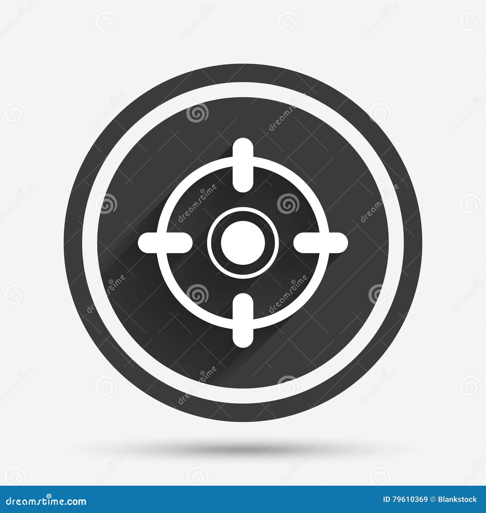 Crosshair Sign Icon. Target Aim Symbol Stock Vector - Illustration of ...