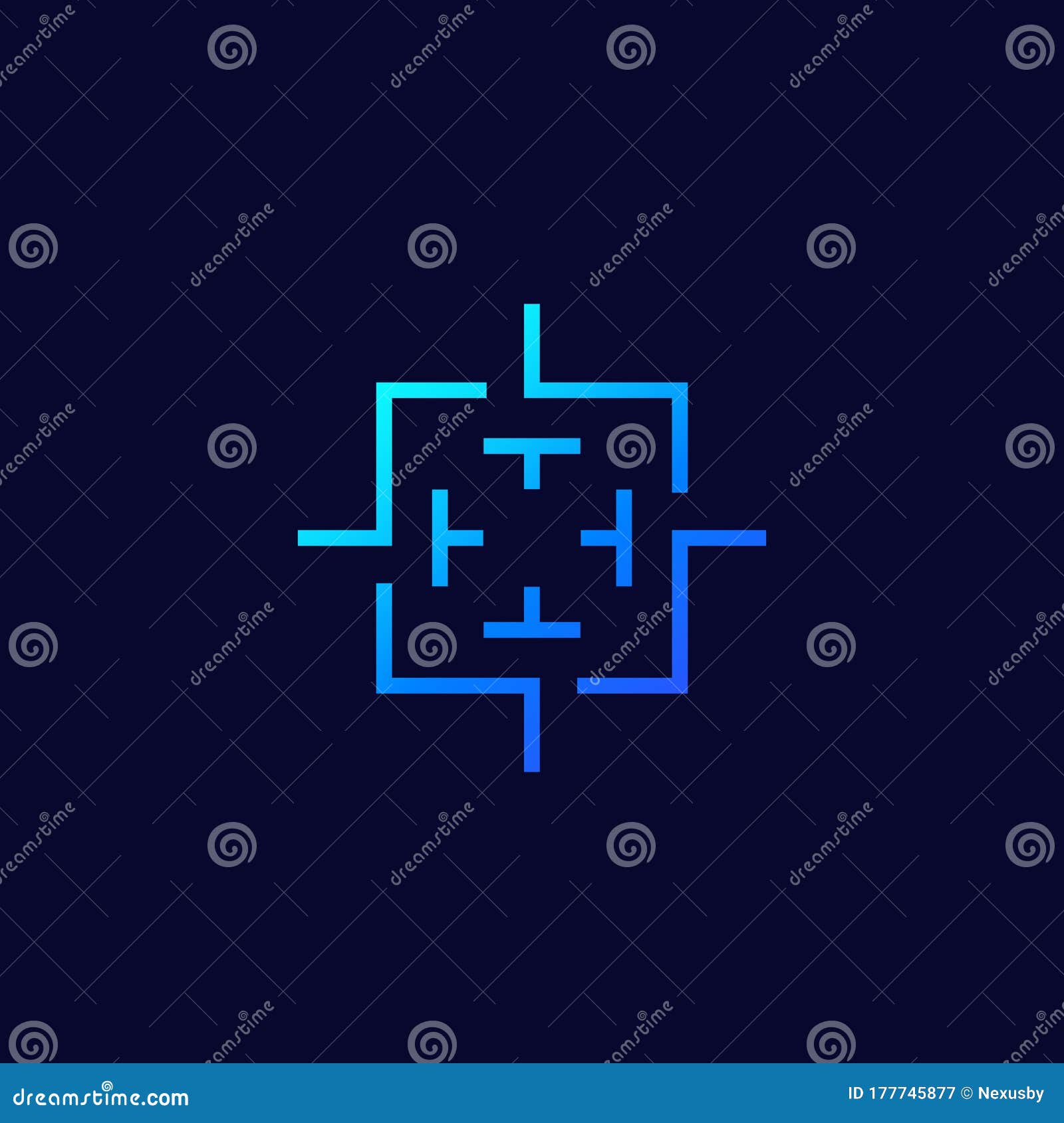 Crosshair Vector, Square Target Logo Stock Vector - Illustration of ...