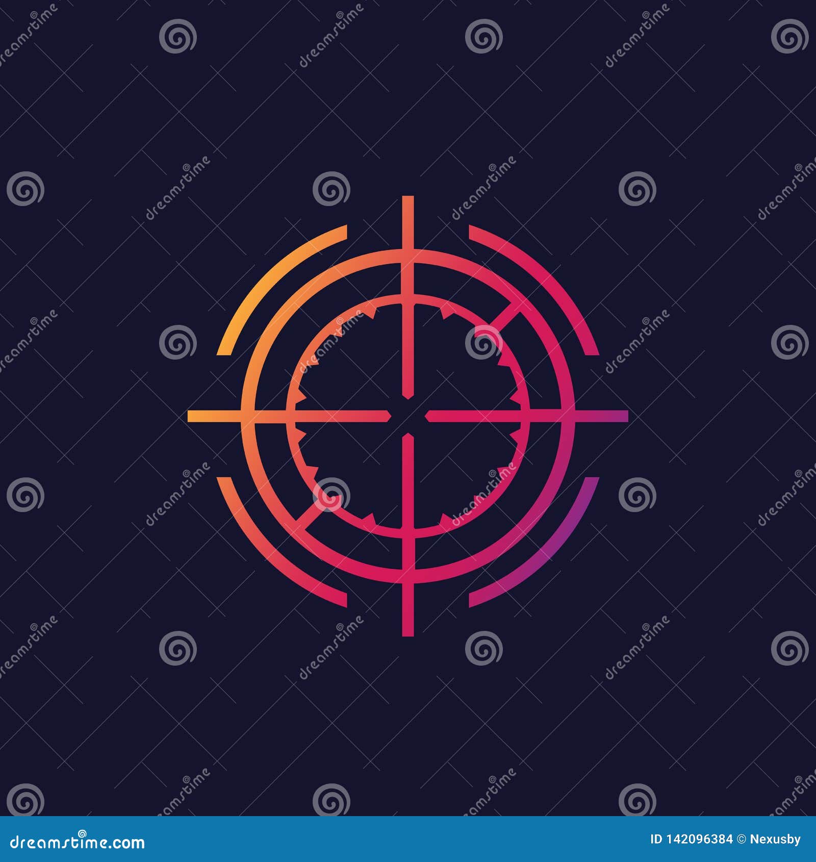 Crosshair, Vector, Red On Dark Background | CartoonDealer.com #145887805
