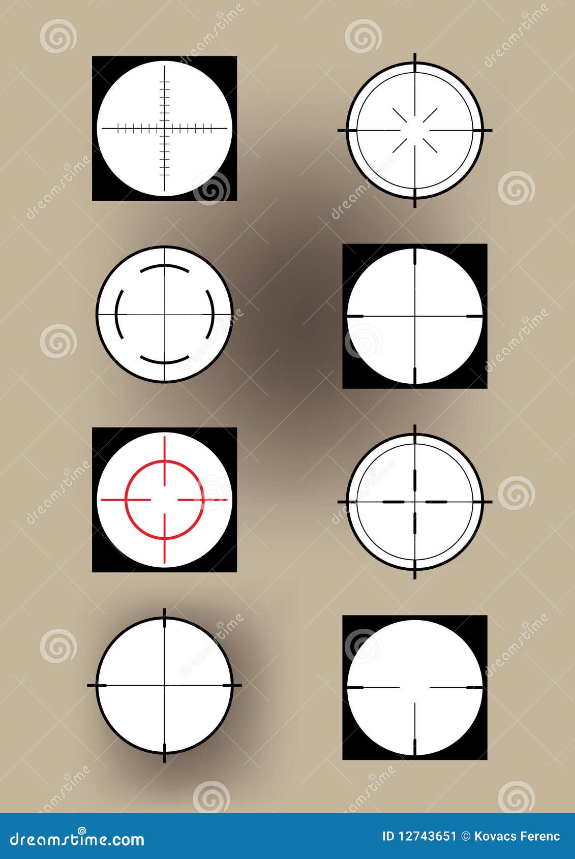 Crosshairs stock vector. Illustration of game, target - 12743651