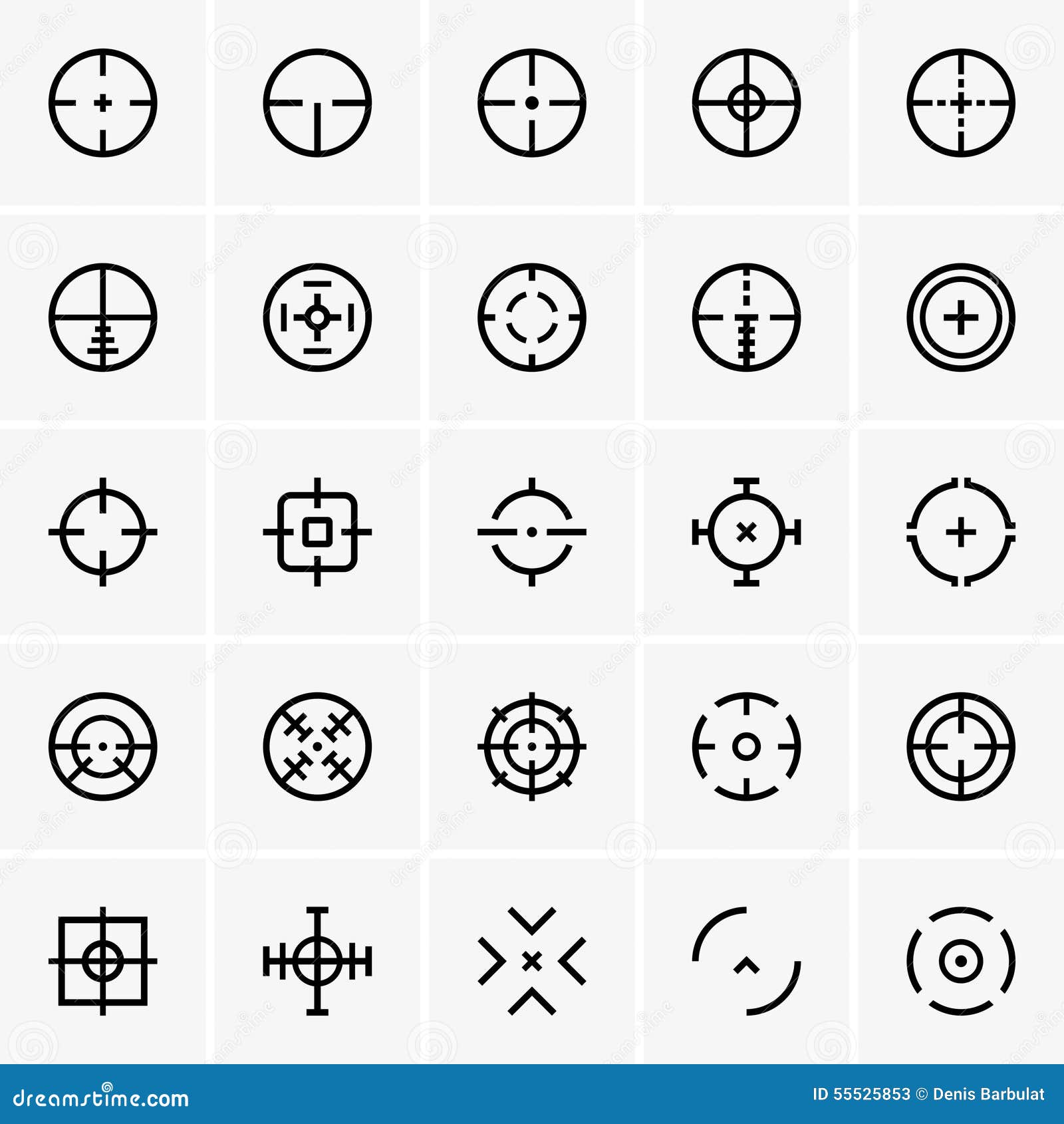 Crosshairs stock vector. Illustration of collection, vector - 55525853