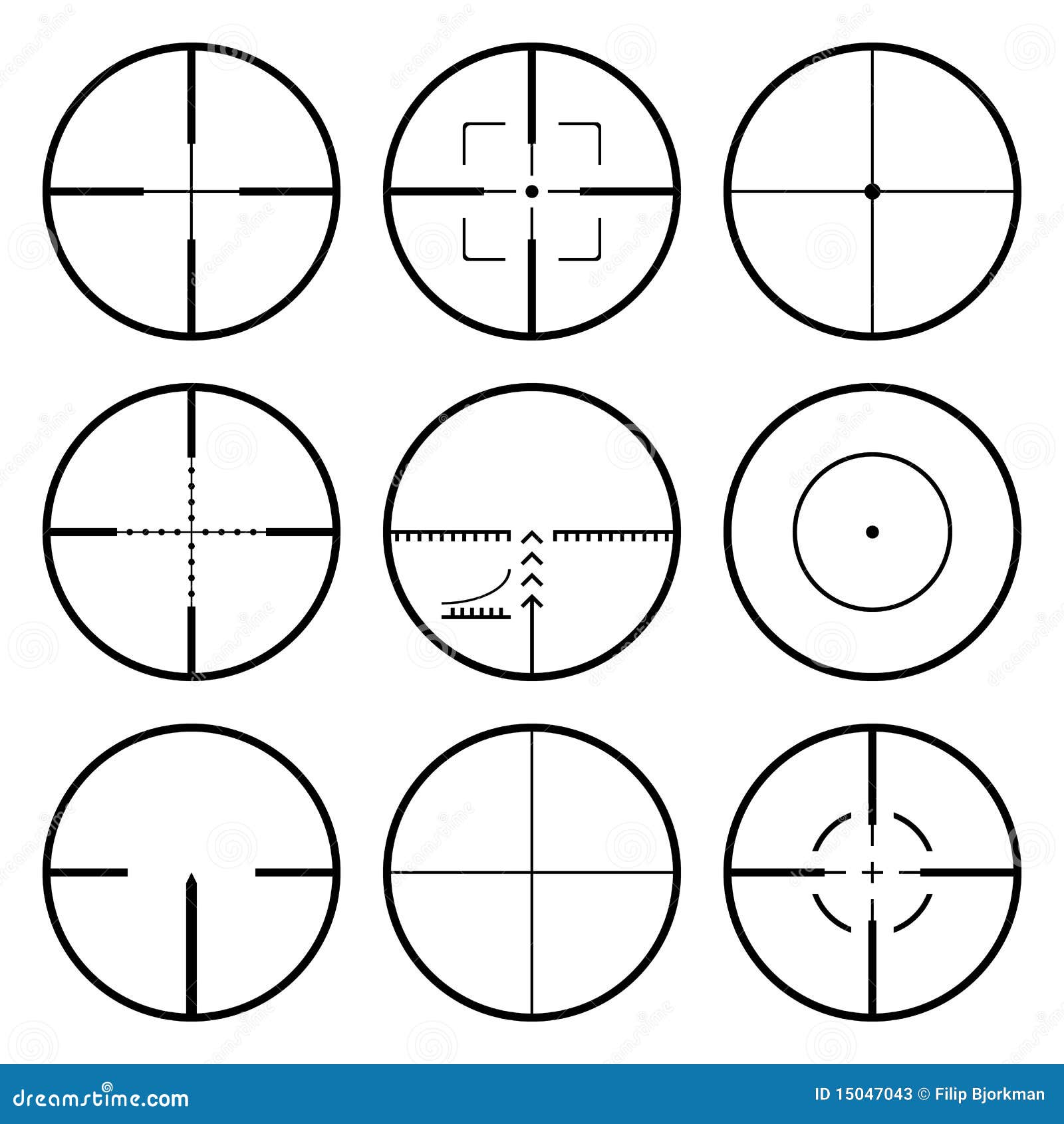Crosshairs set stock illustration. Illustration of circle - 15047043
