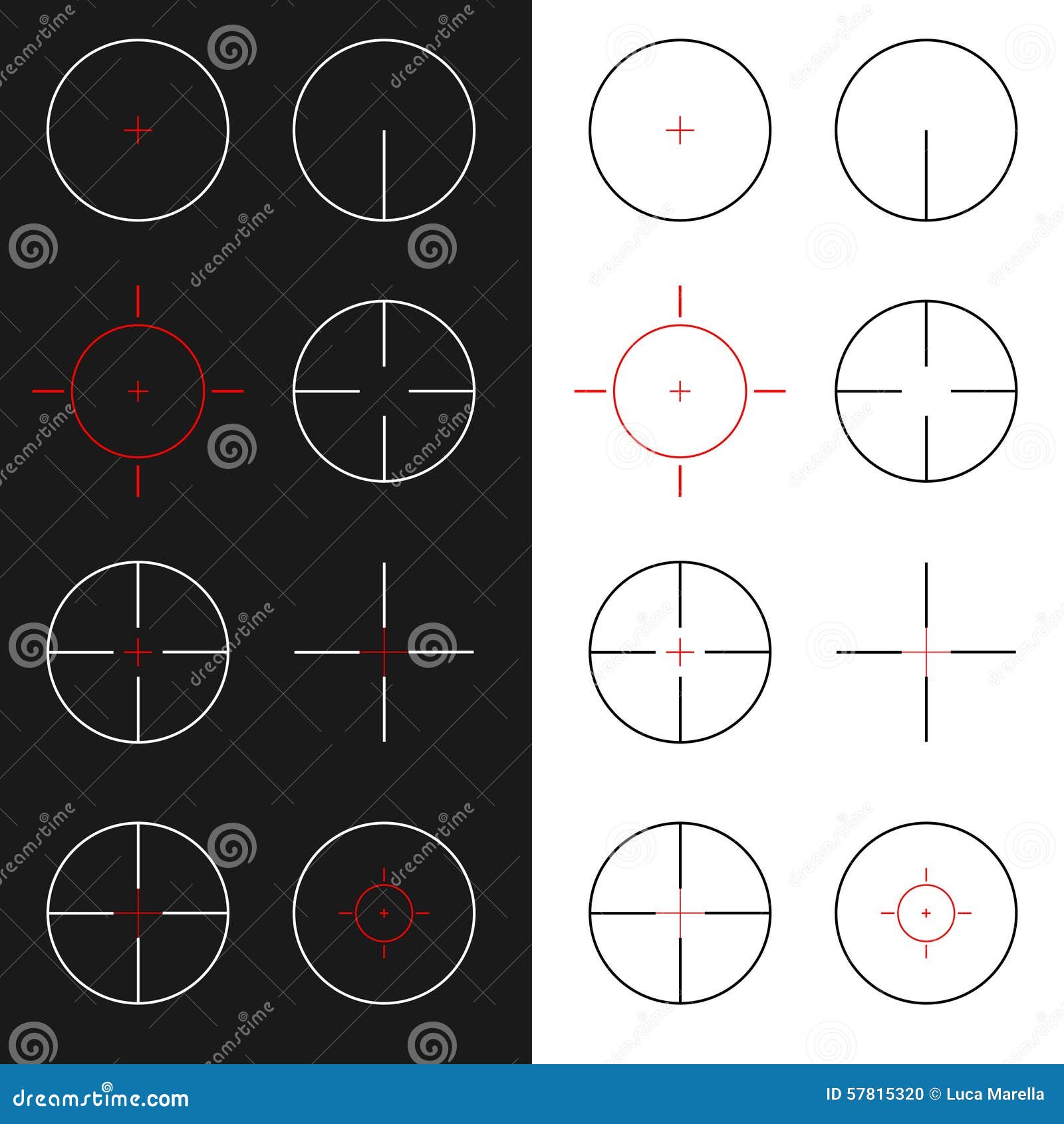 Crosshairs set stock vector. Illustration of killing - 57815320