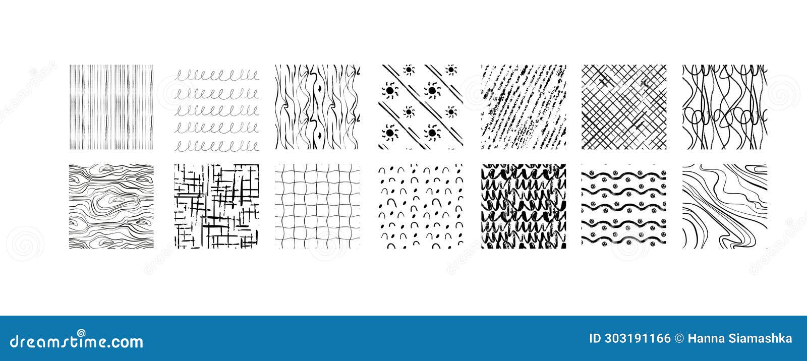 Crosshatch Pattern, Hand Drawn Hatch Lines in Seamless Texture Stock ...