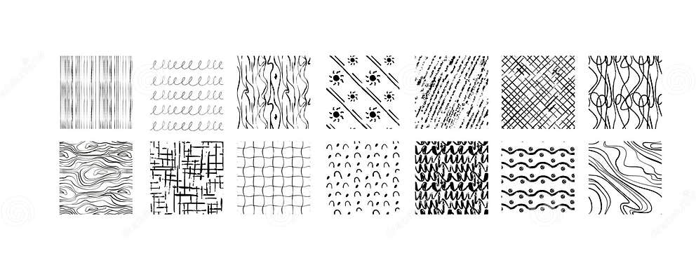 Crosshatch Pattern, Hand Drawn Hatch Lines in Seamless Texture Stock ...