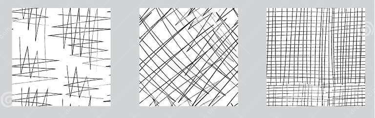 Crosshatch Pattern Set. Seamless Hand Draw Pattern. Simple Crosshatch ...