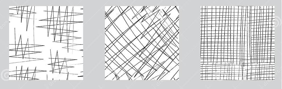 Crosshatch Pattern Set. Seamless Hand Draw Pattern. Simple Crosshatch ...
