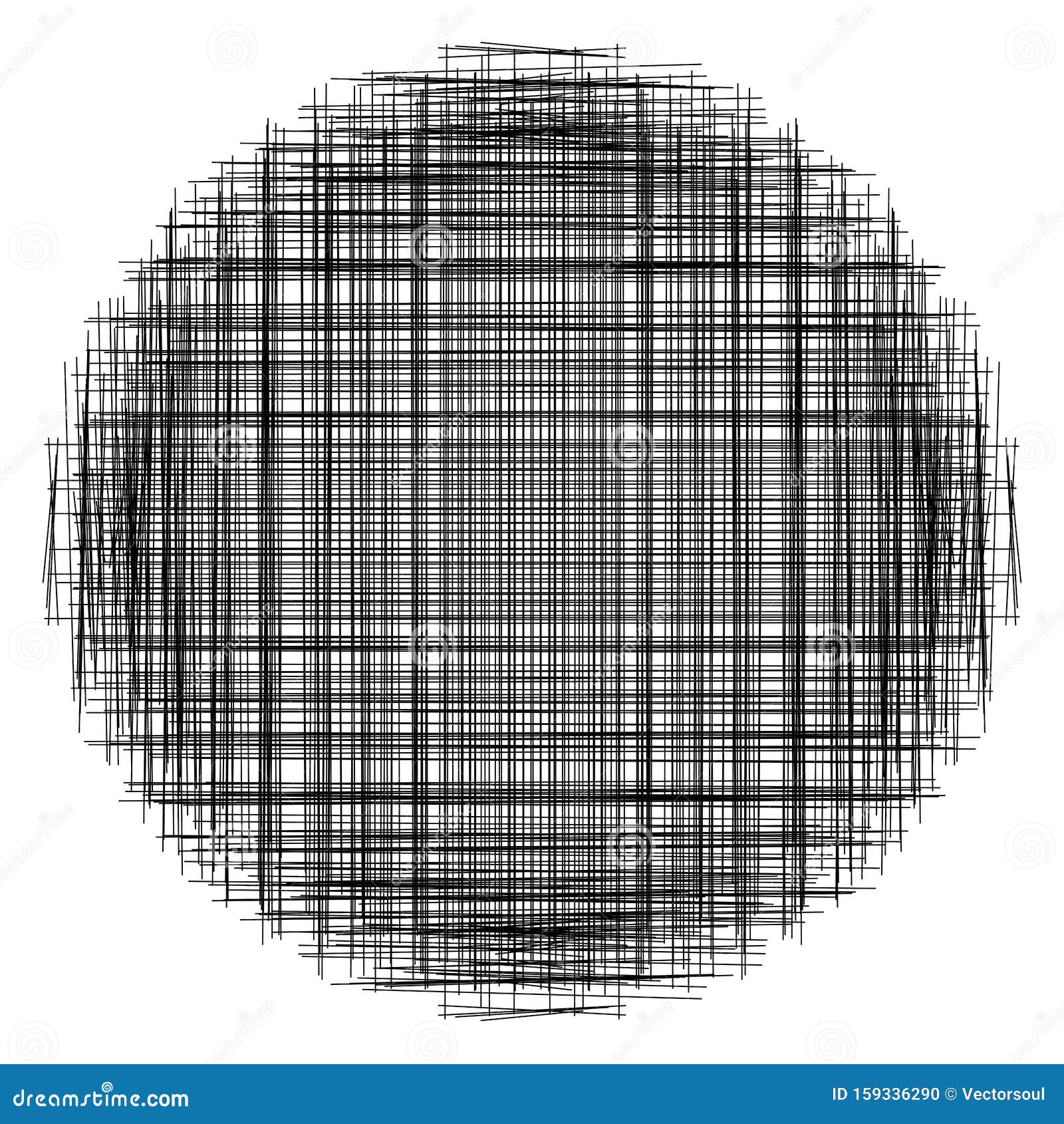 Crosshatch, Tangle Lines Circle. Scribble, Sketchy Random Intersecting ...