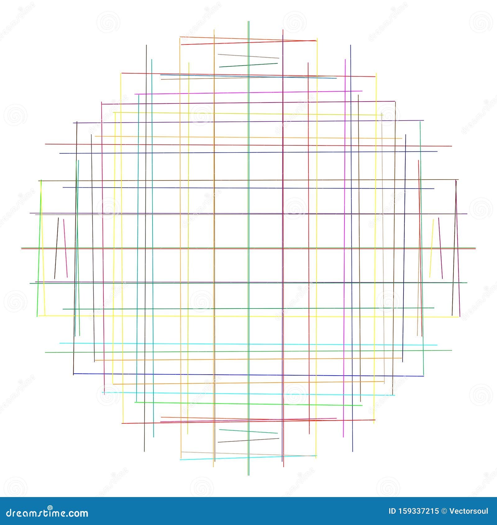 Crosshatch, Tangle Lines Circle. Scribble, Sketchy Random Intersecting Lines Grid, Mesh ...