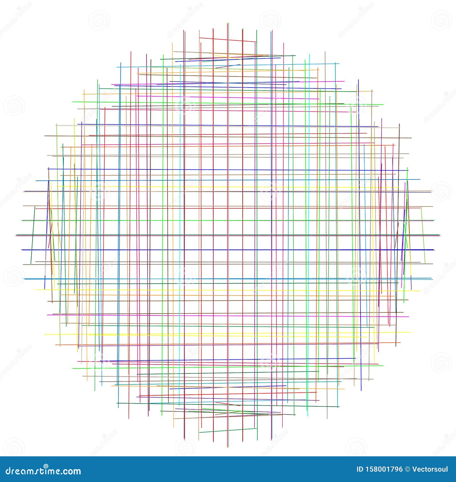 Crosshatch, Tangle Lines Circle. Scribble, Sketchy Random Intersecting Lines Grid, Mesh ...