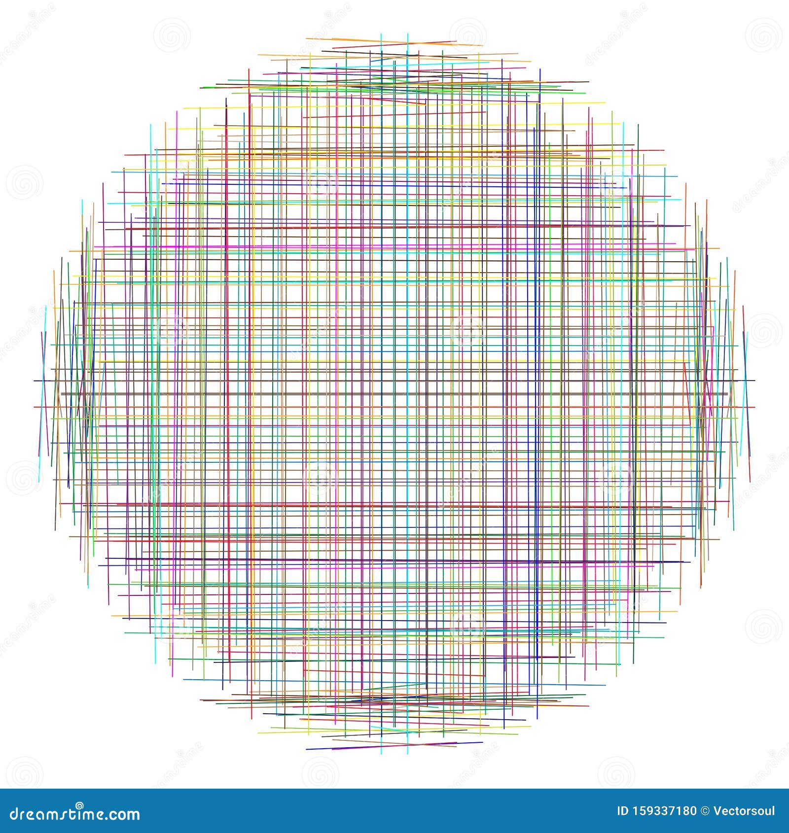 Crosshatch, Tangle Lines Circle. Scribble, Sketchy Random Intersecting Lines Grid, Mesh ...
