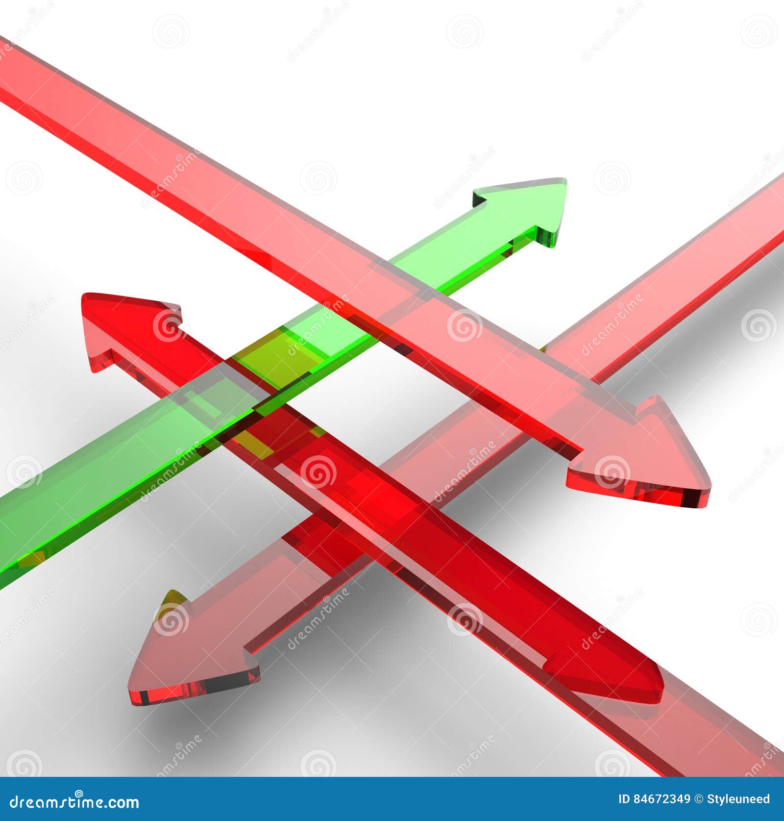Crossing Arrows Green Red 2 Stock Illustration - Illustration of ...