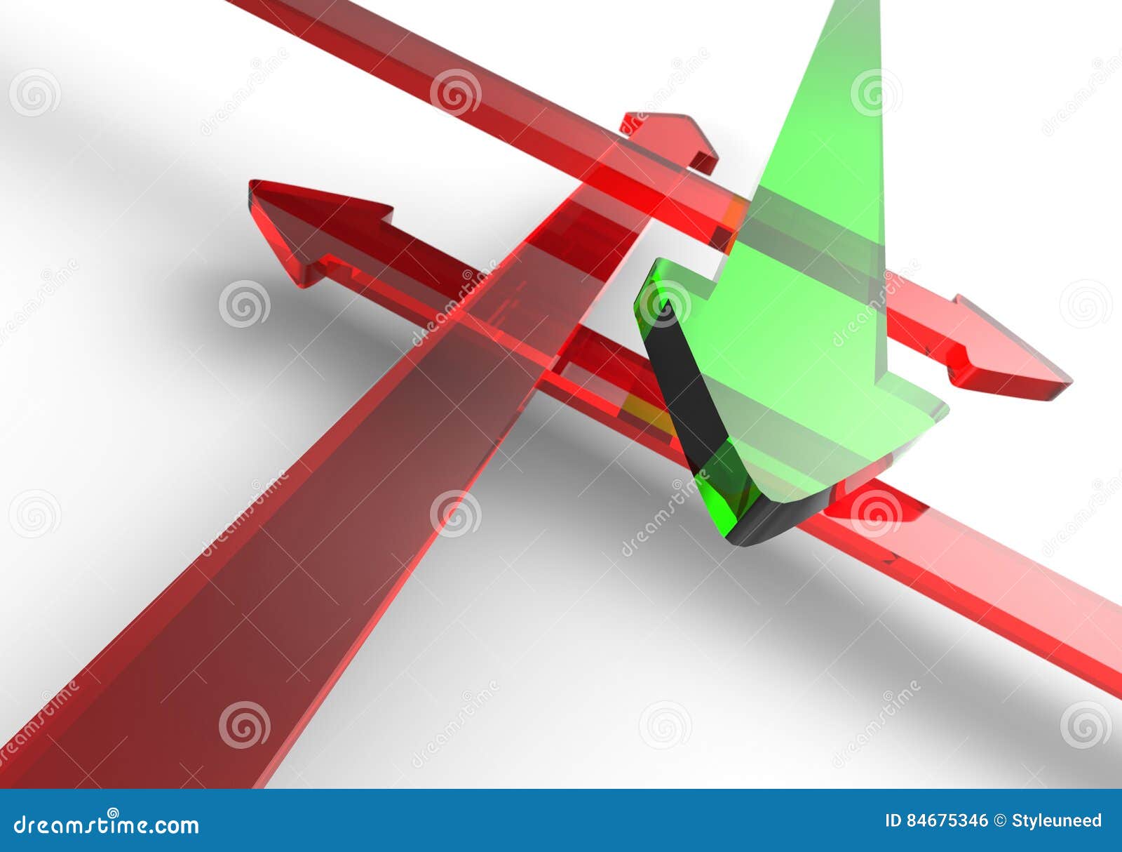 Crossing Arrows Green Red 3 Stock Illustration - Illustration of growth ...