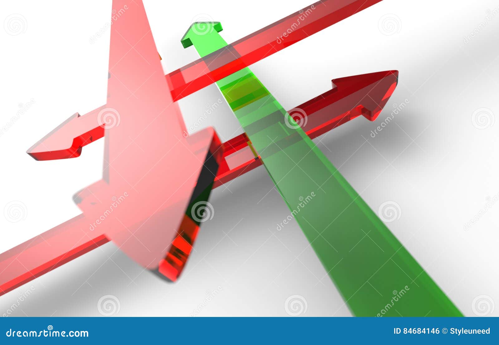 Crossing arrows green red stock illustration. Illustration of green ...