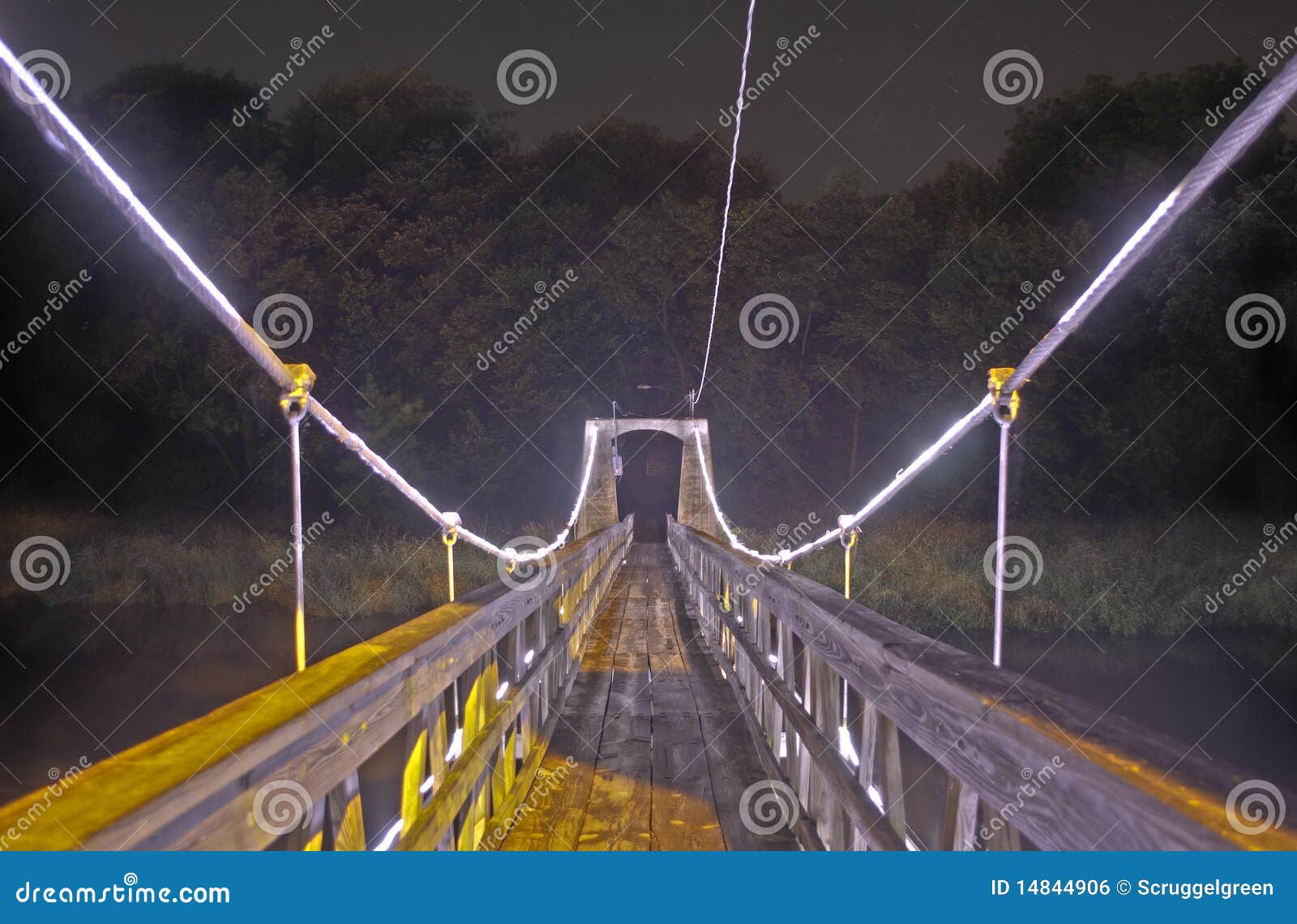Crossing the Bridge into Dark Stock Photo - Image of blue, night: 14844906