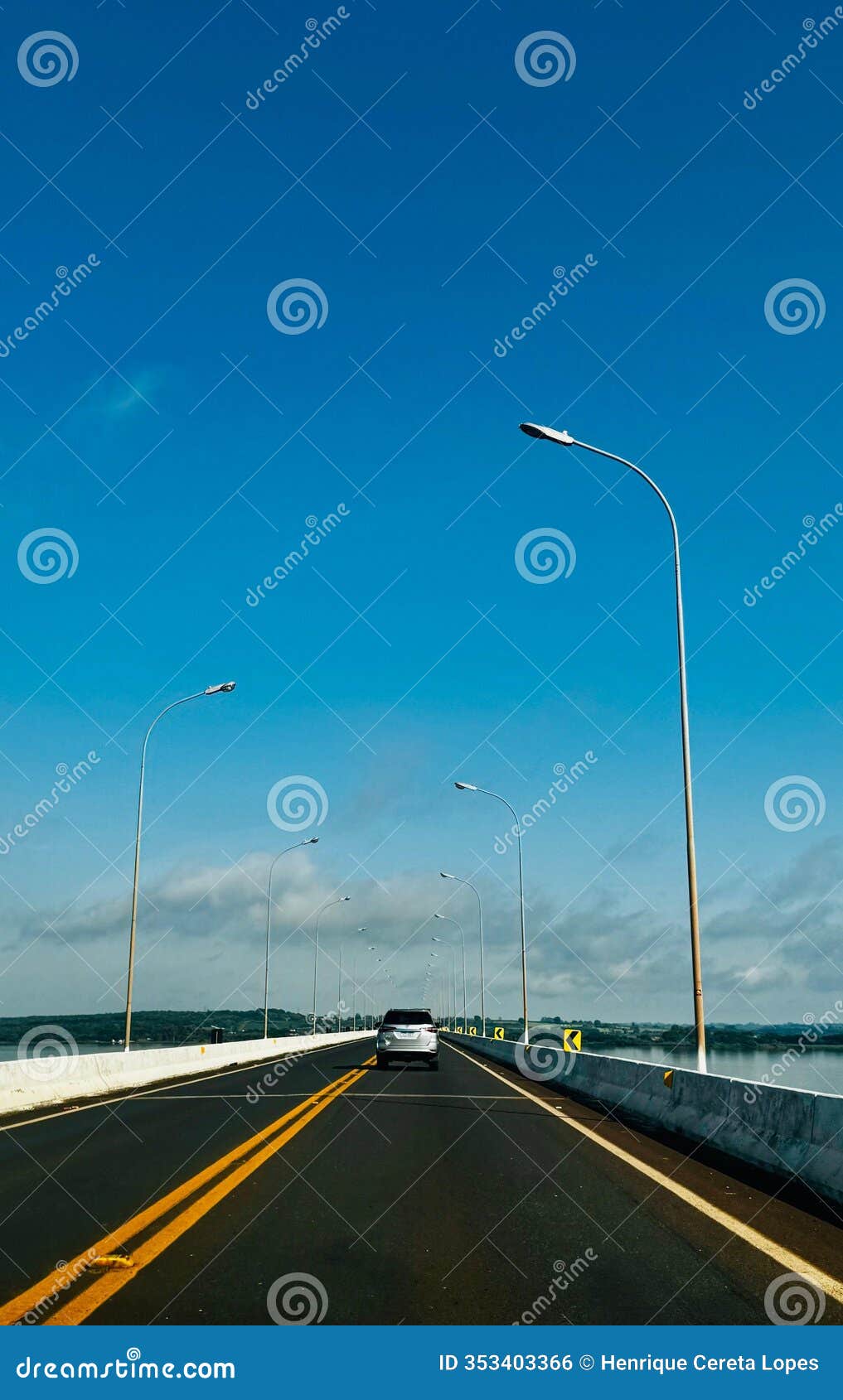 Crossing the Bridge in a Blue Sky Stock Photo - Image of carro, travel ...