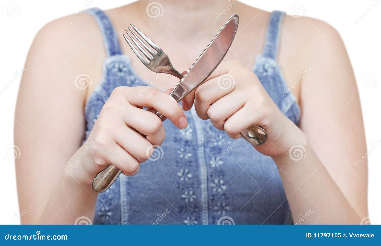 Crossing Fork and Table Knife in Hands Stock Image - Image of cooking ...
