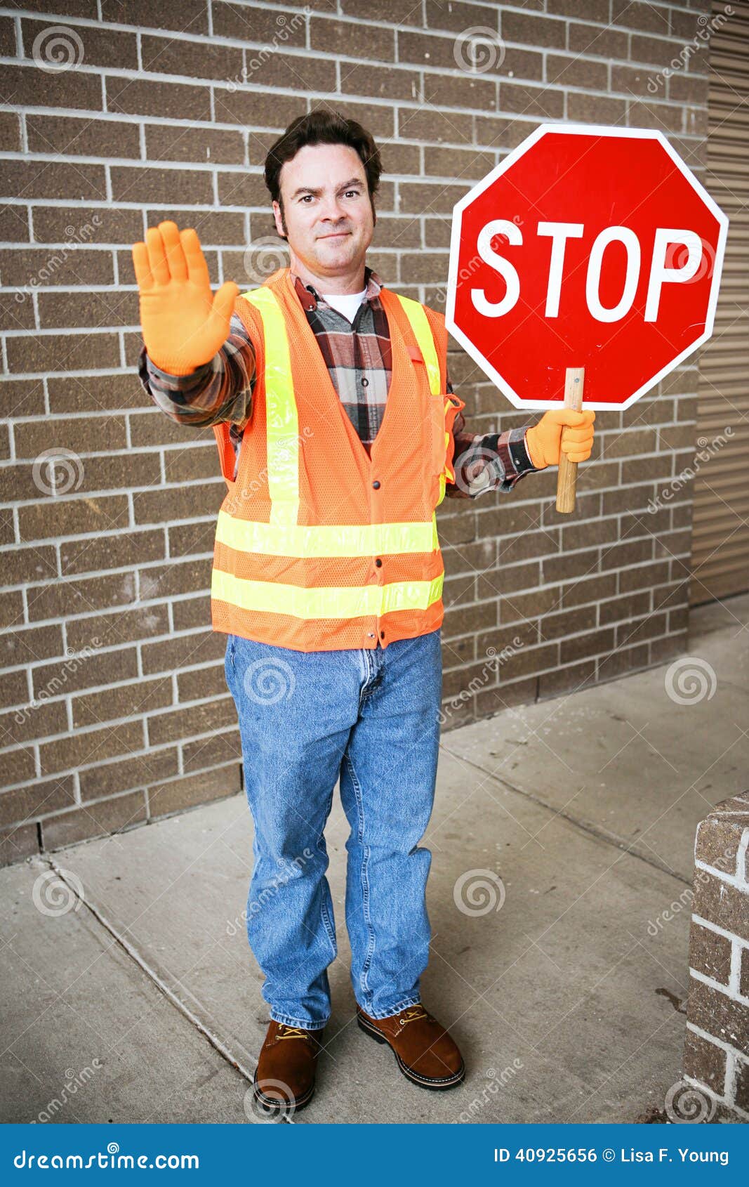 Crossing Guard at School stock photo. Image of reflective - 40925656
