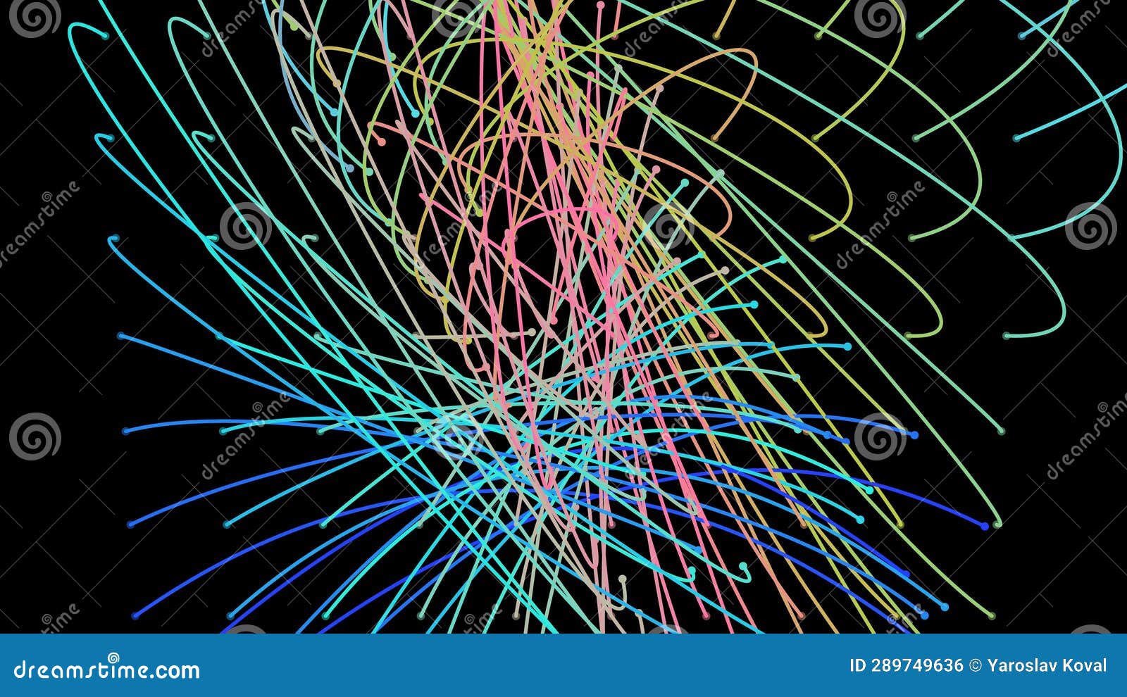 Crossing Light Beams. Energy Flow Laser Lines. Neon Plexus Knots ...