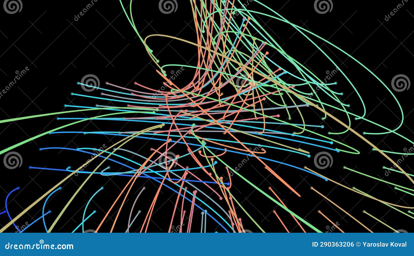 Crossing Light Beams. Energy Flow Laser Lines. Neon Plexus Knots ...