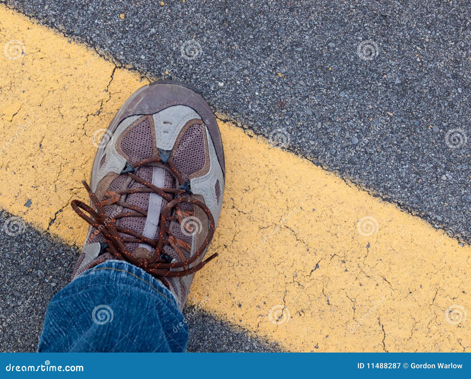 Crossing the Line stock image. Image of person, street - 11488287