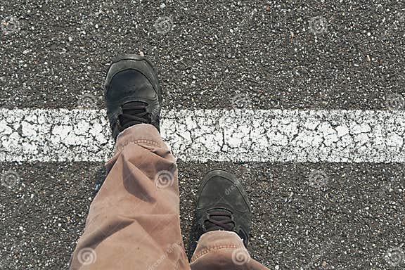 Stepping over the line stock photo. Image of barrier - 107883162