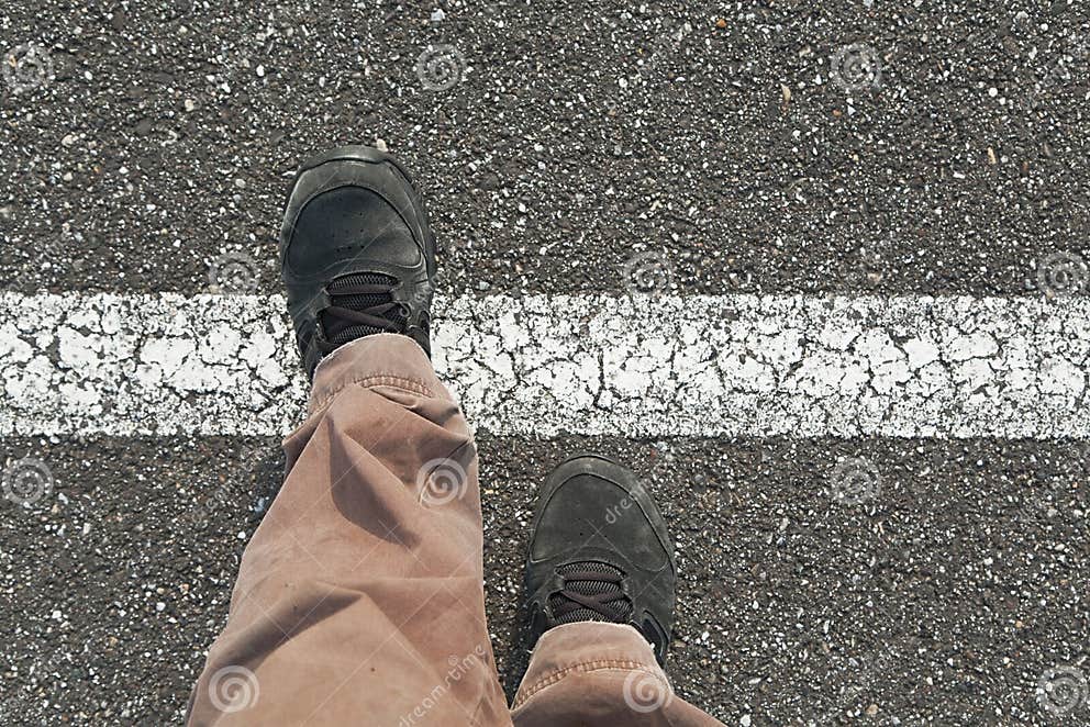 Stepping over the line stock photo. Image of barrier - 107883162