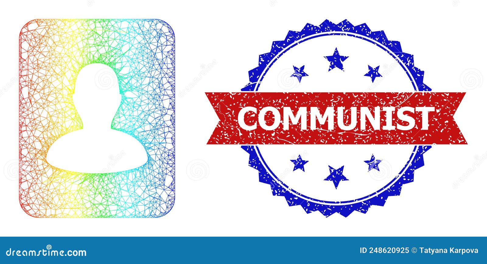 Textured Communist Seal And Red Heart Praying Man Mosaic Vector ...