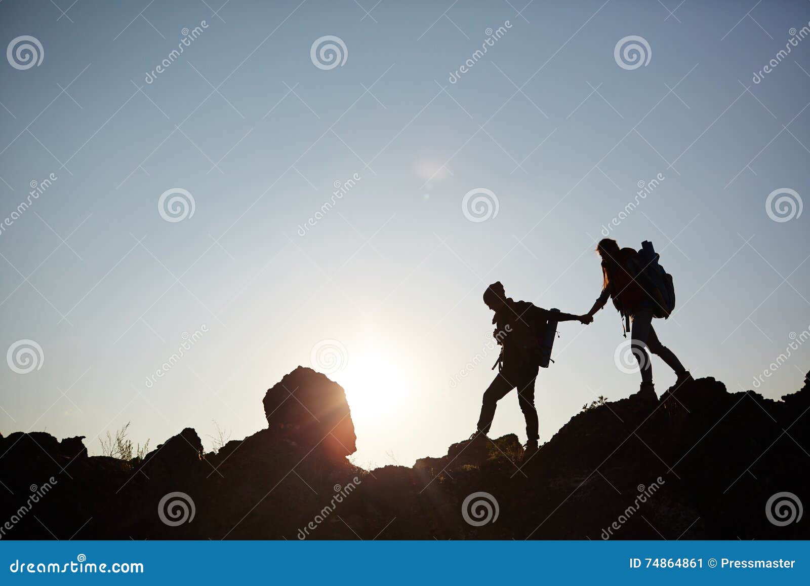 Crossing mountain stock image. Image of adventure, women - 74864861