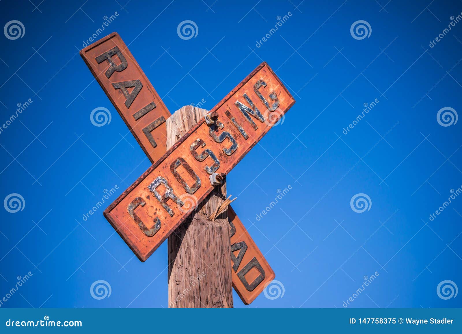 Vintage Railroad Crossing Sign on a Post Stock Image - Image of vintage ...