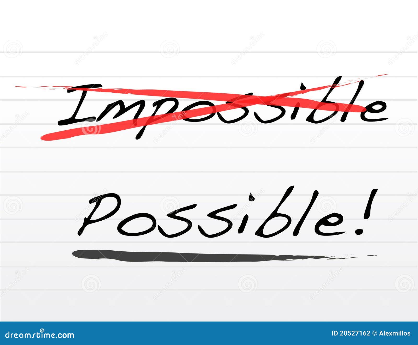 Crossing Out Impossible and Writing Possible Stock Illustration ...