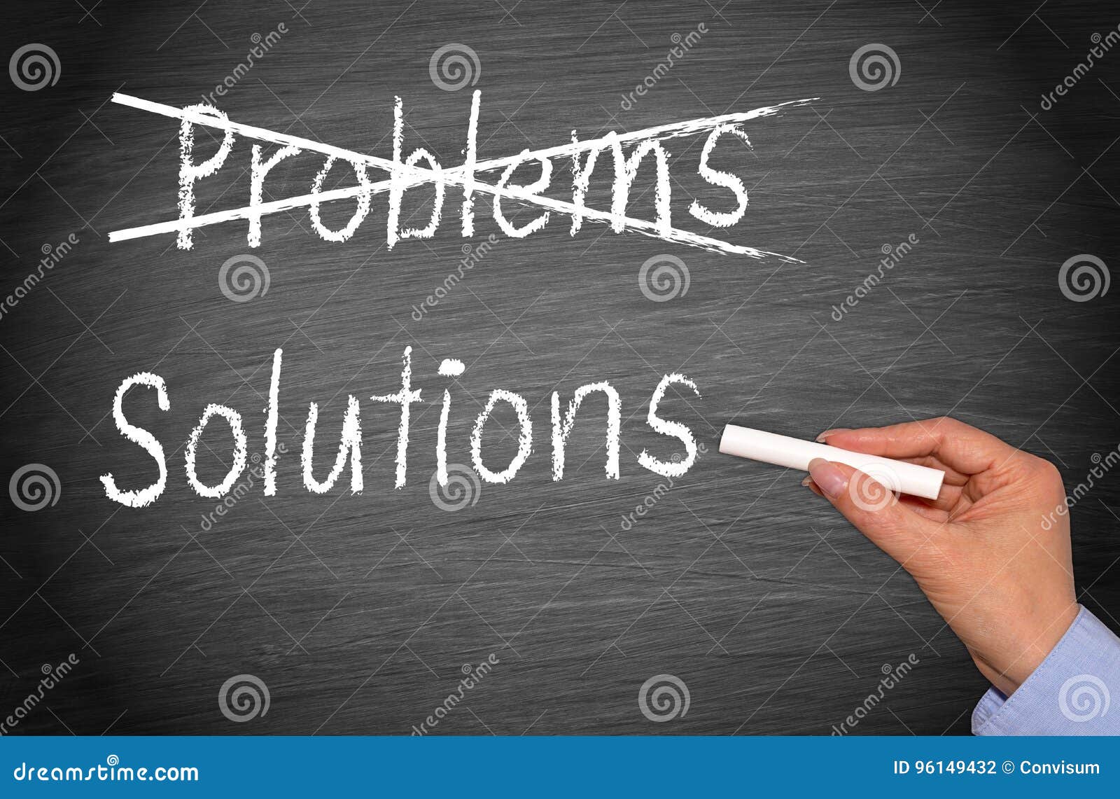Crossing Out Problems and Writing Solutions on Chalkboard Stock Photo ... Crossing Out Problems and Writing Solutions on Chalkboard Stock Photo ...