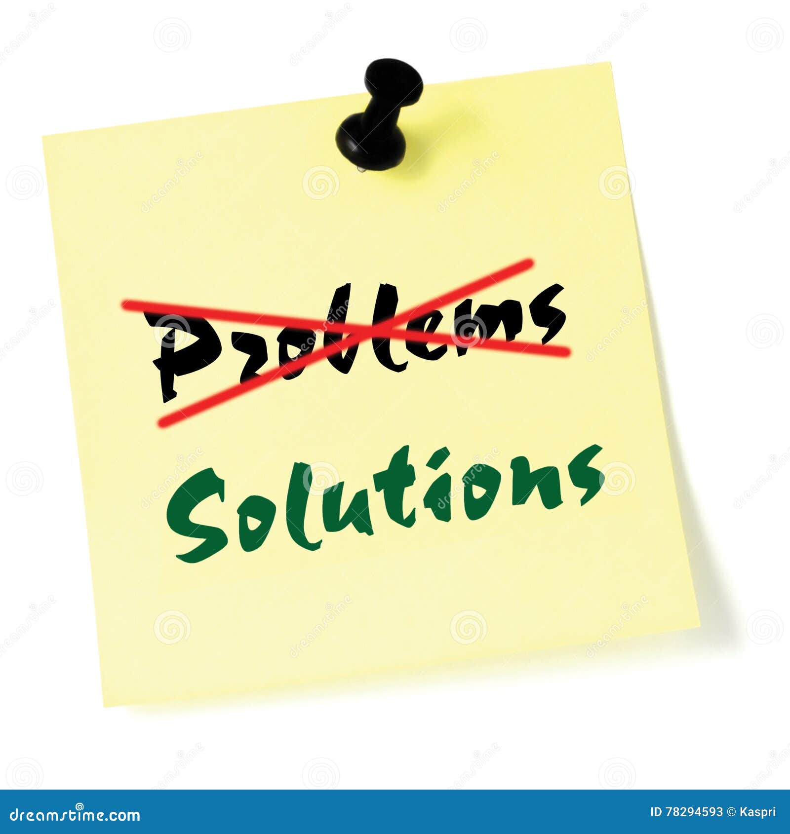 Crossing Out Problems, Writing Solutions Sticky Note, Yellow Isolated ...