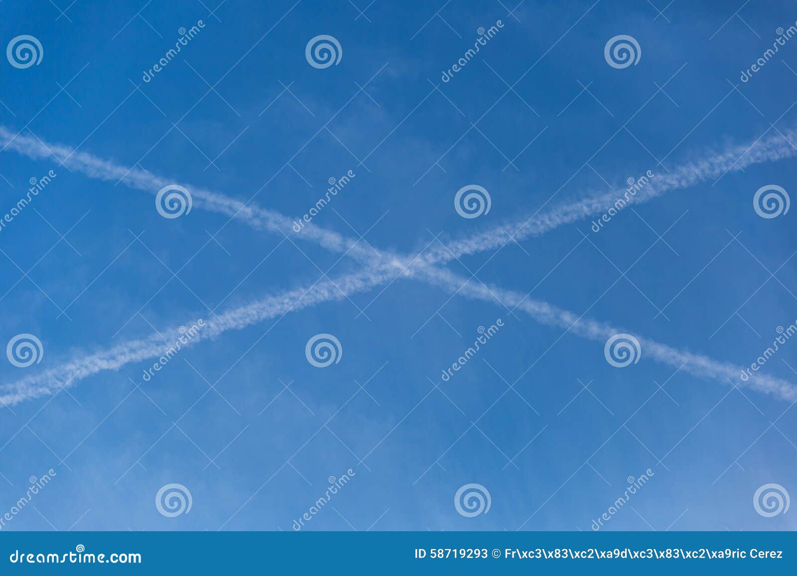 Crossing plane traces stock image. Image of speed, airplane - 58719293