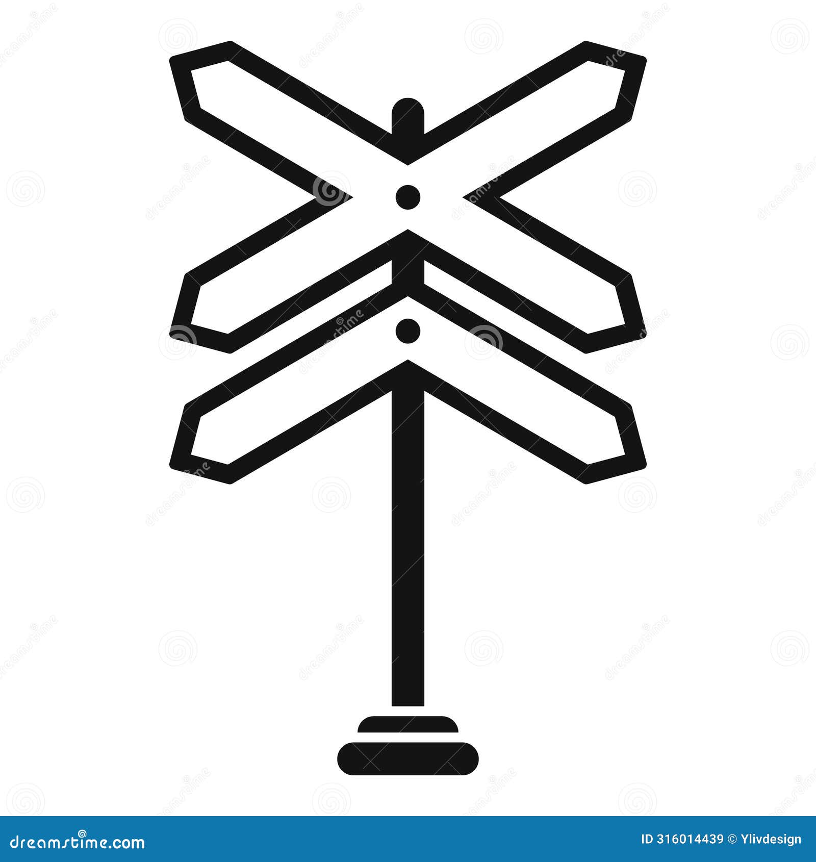 Crossing Rail Sign Icon Simple Vector. Railway Cross Stock Vector ...