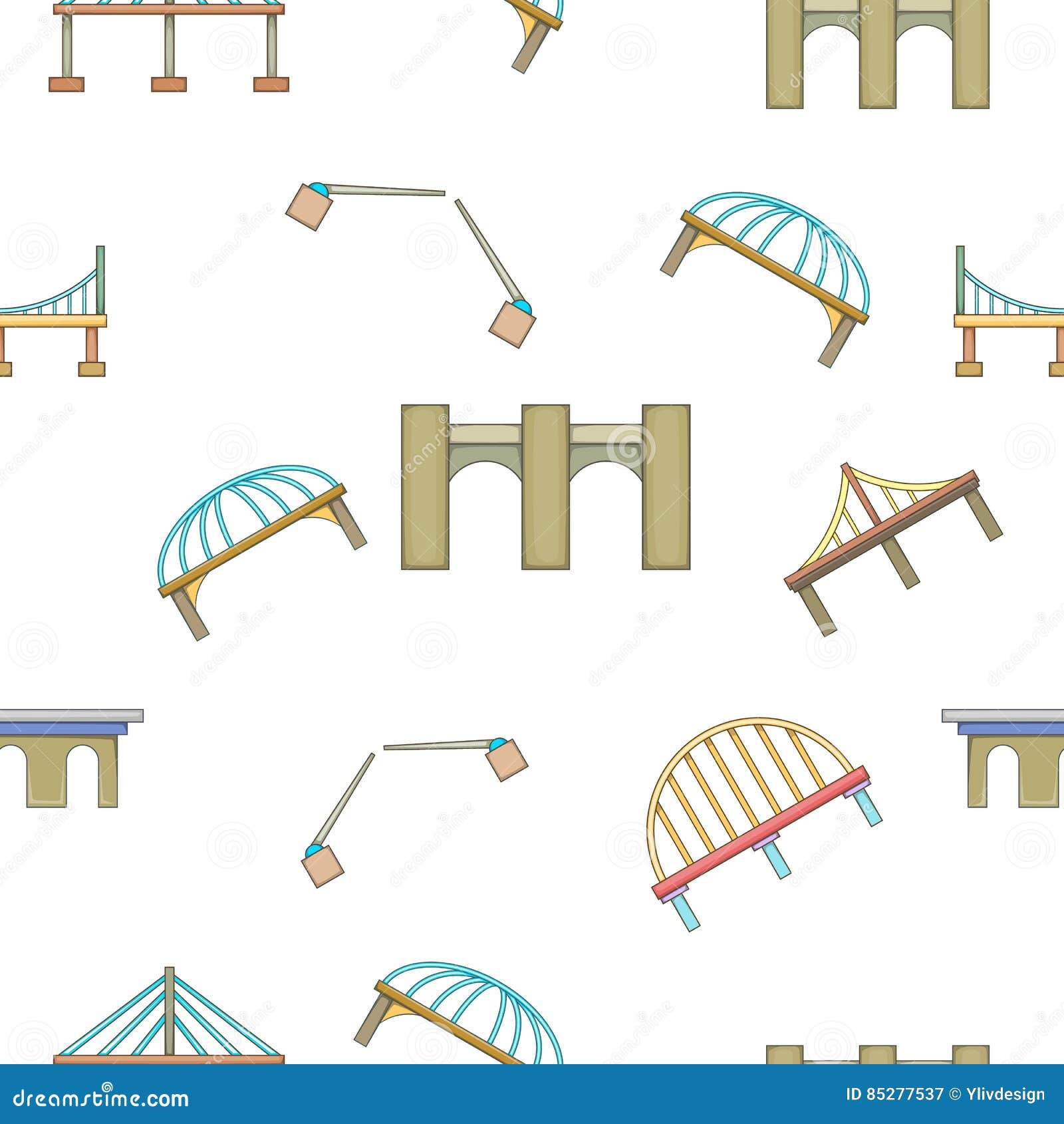 Crossing River Pattern, Cartoon Style Stock Vector - Illustration of ...