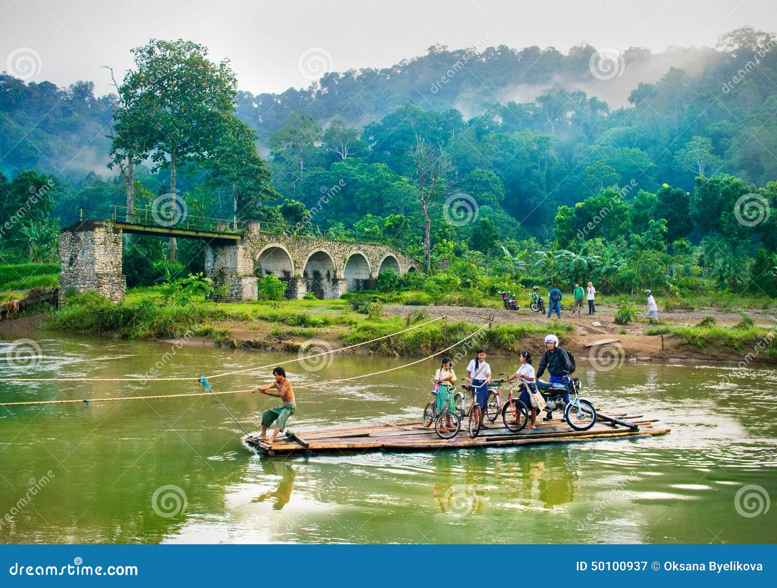 Crossing of the River Sukamade on Java, Indonesia Editorial Photography ...