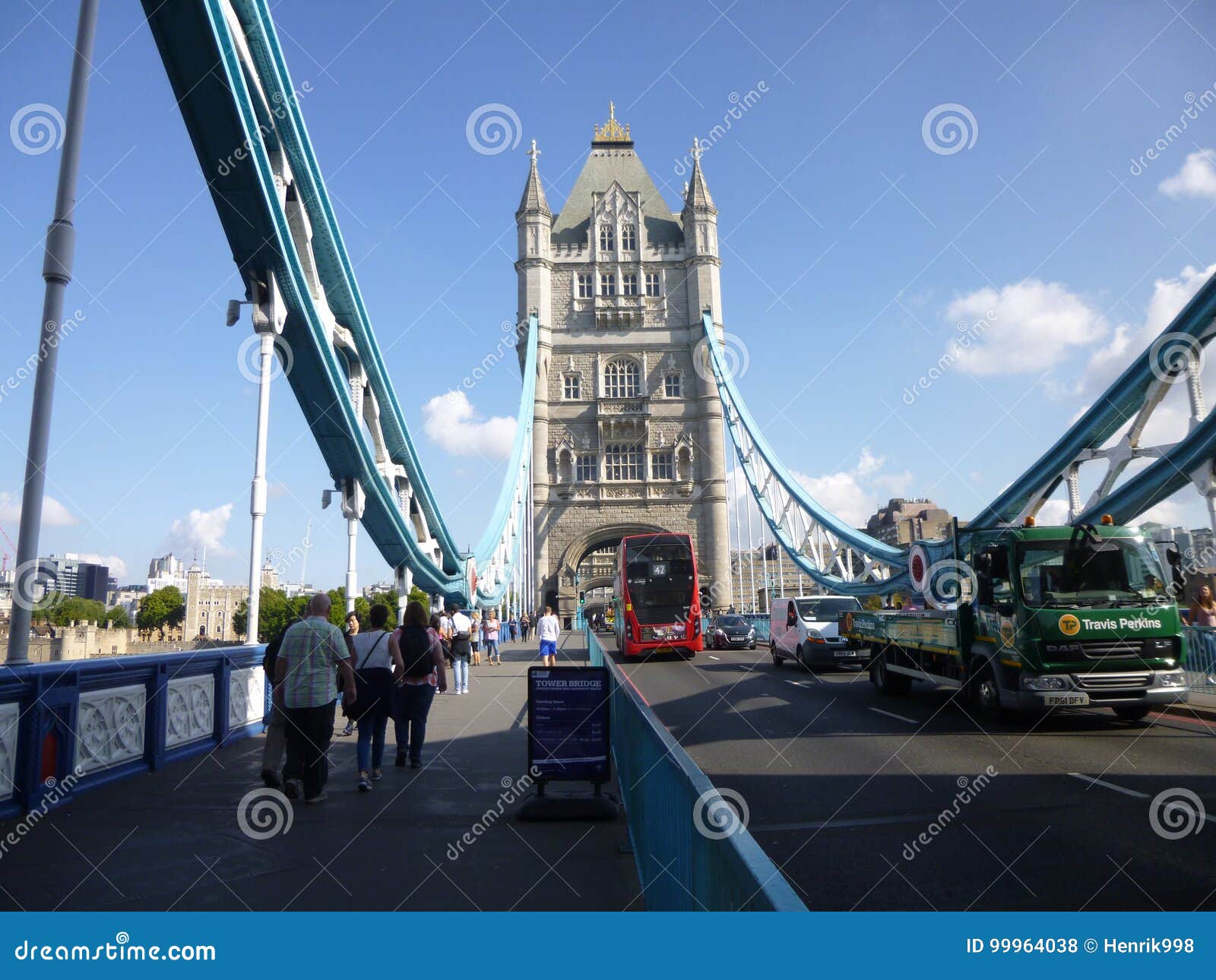 Tower Bridge with a Red London Bus Editorial Stock Photo - Image of ...