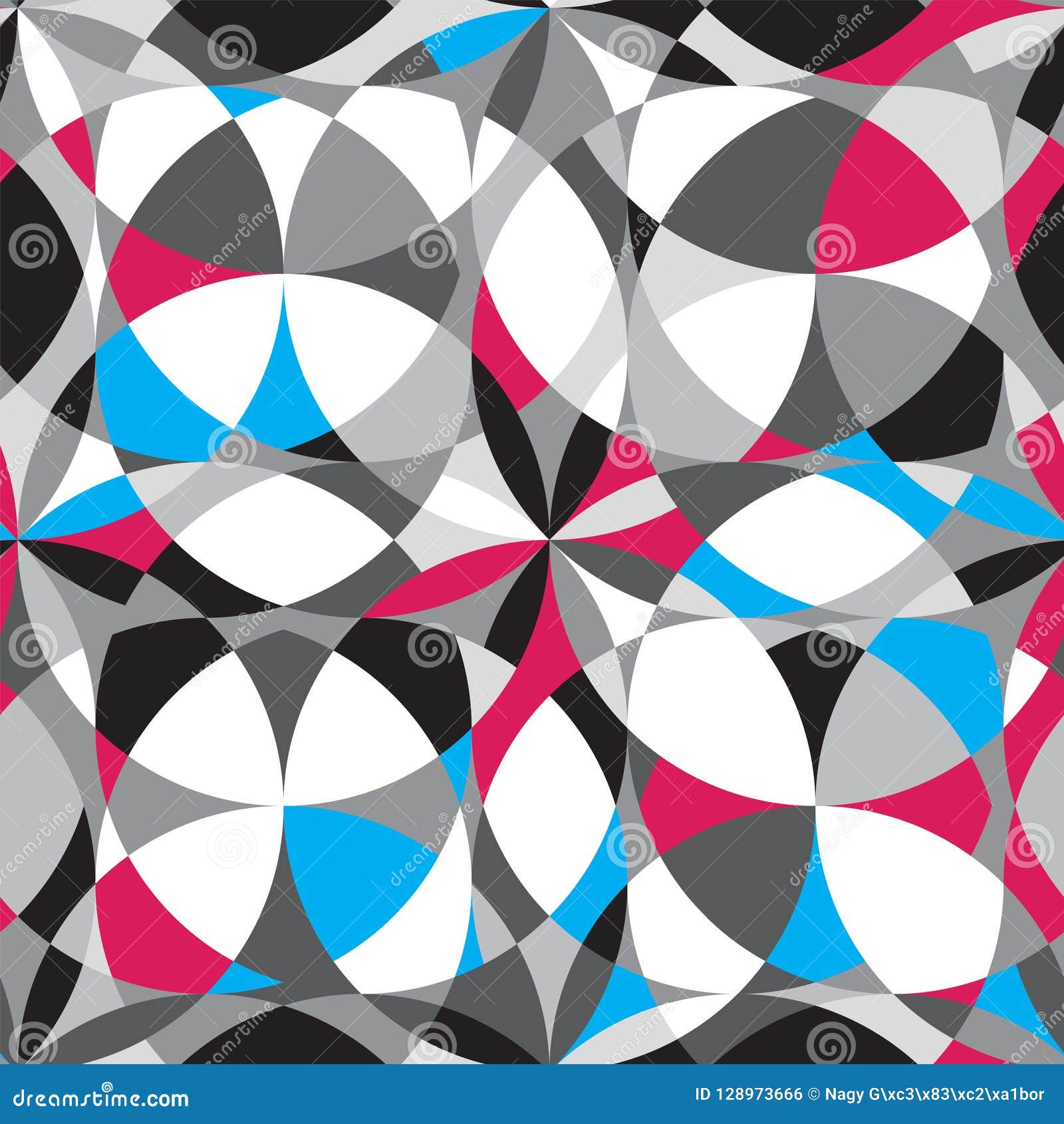 CROSSING SHAPE GEOMETRIC CIRCLE SEAMLESS VECTOR PATTERN Stock Vector ...