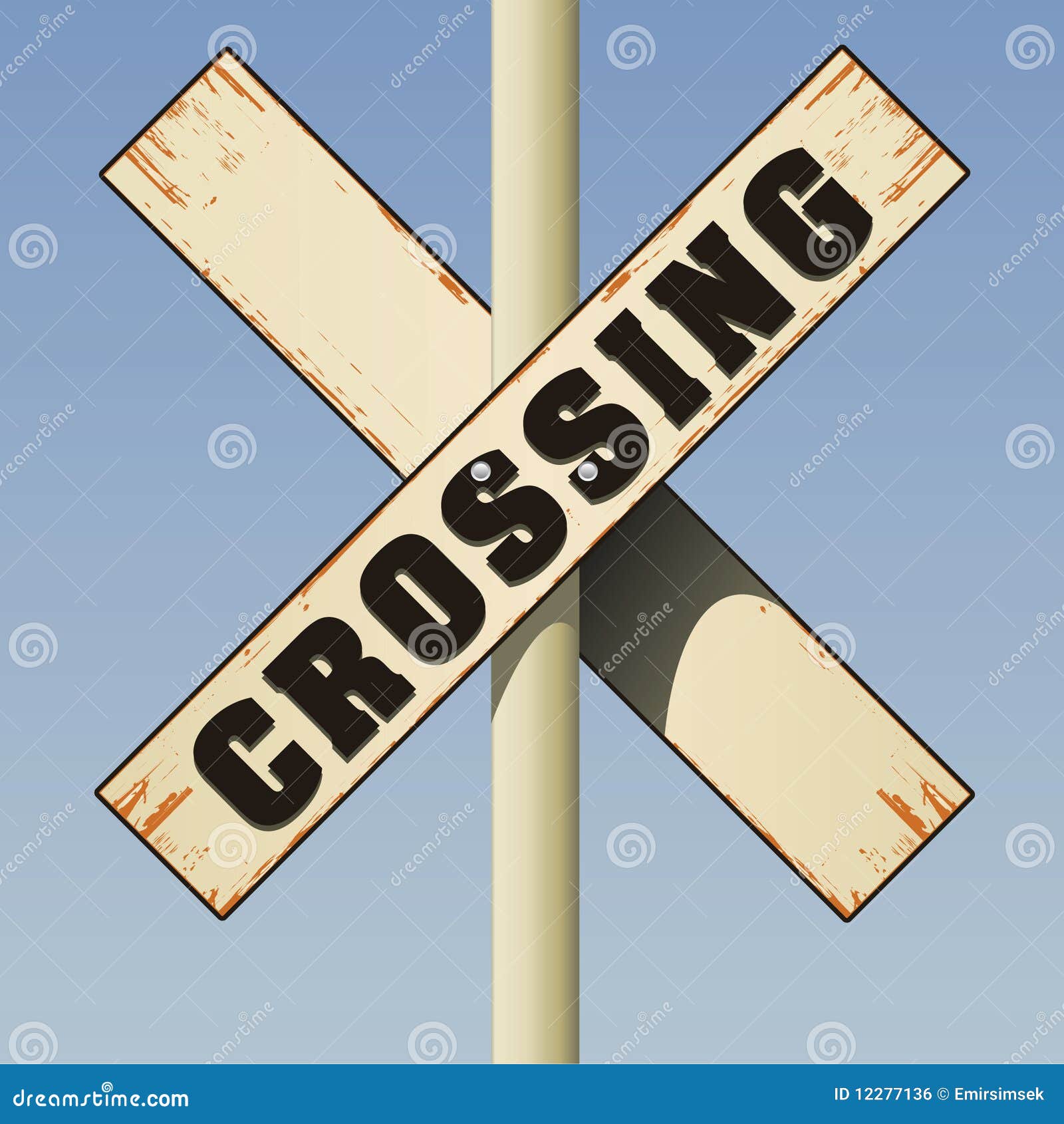 Crossing Sign stock vector. Illustration of grunge, danger - 12277136