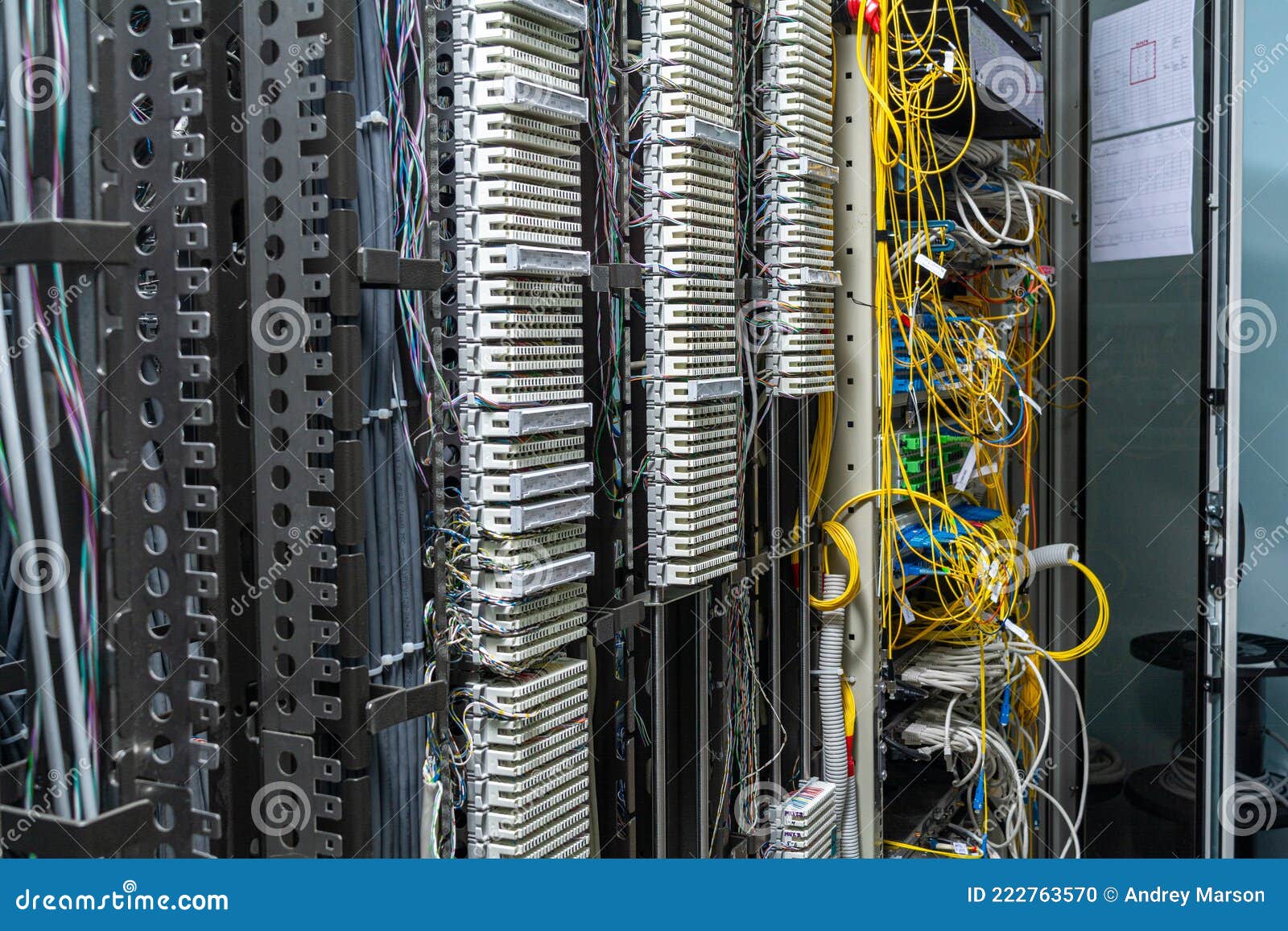 Crossing the Telecommunication Panel Cable in the Rack Stock Photo ...