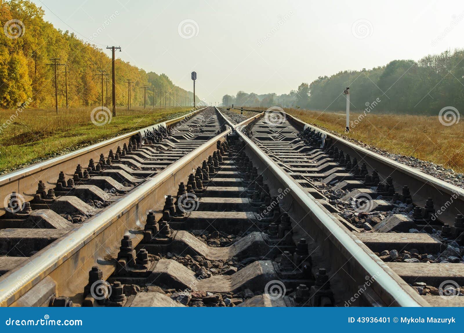 Crossing of two railroad stock image. Image of distance - 43936401