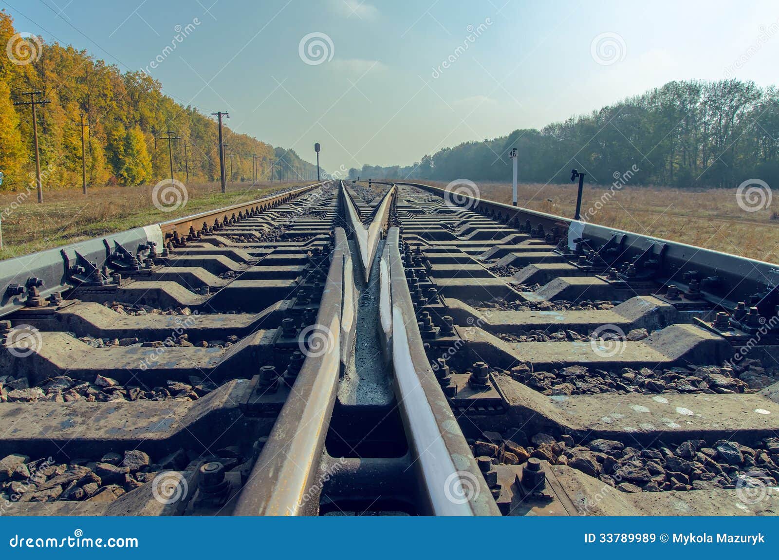 Crossing of two railroads stock image. Image of rust - 33789989